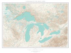 Great Lakes Elevation Tints Map | Fine Art Print Map