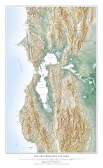 San Francisco Bay Area Landforms Map | Fine Art Print