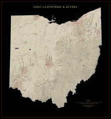 Ohio Elevation Tints Map | Fine Art Print Map