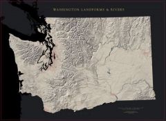 Washington Elevation Tints Map | Fine Art Print Map